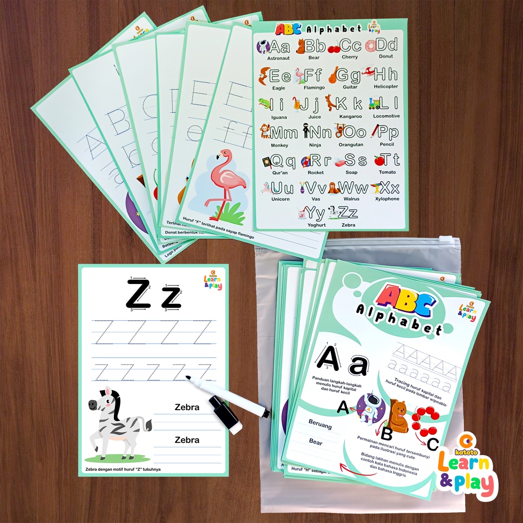 WIPEABLE ACTIVITY WORKSHEET, KNOWING ABC LETTERS, WIPE AND CLEAN ...