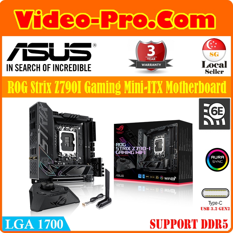Asus ROG Strix Z790I Gaming Wifi DDR5 LGA 1700 Mini-ITX Gaming Motherboard ROG-Strix-Z790I ...