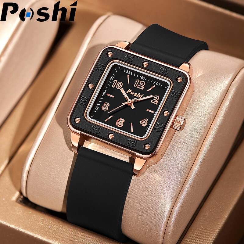 jam tangan wanita waterproof POSHI Women Quartz Fashion Retro Leather ...
