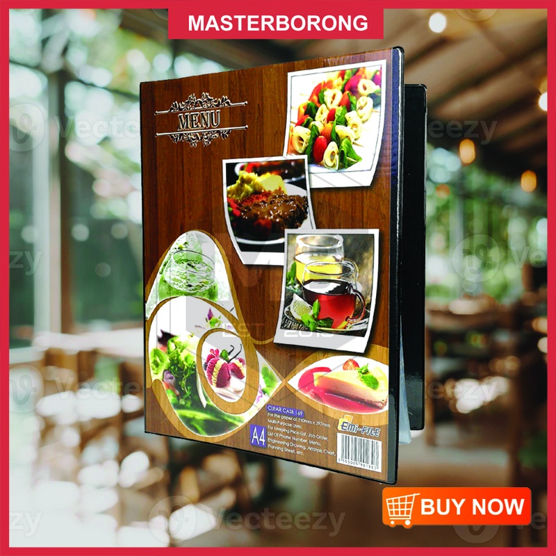 masterborong Adjustable Menu Catalog Book Refill Pockets 6 Pages Menu ...
