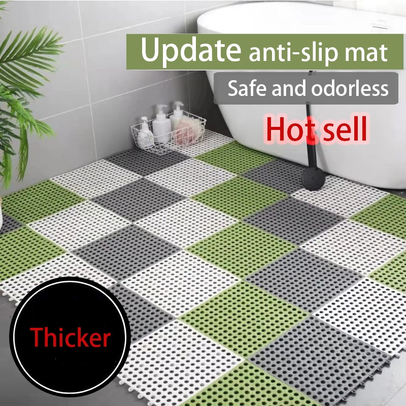 Sg Stock Tpe Bathroom Mat With Suction Cups Interlocking Non Slip