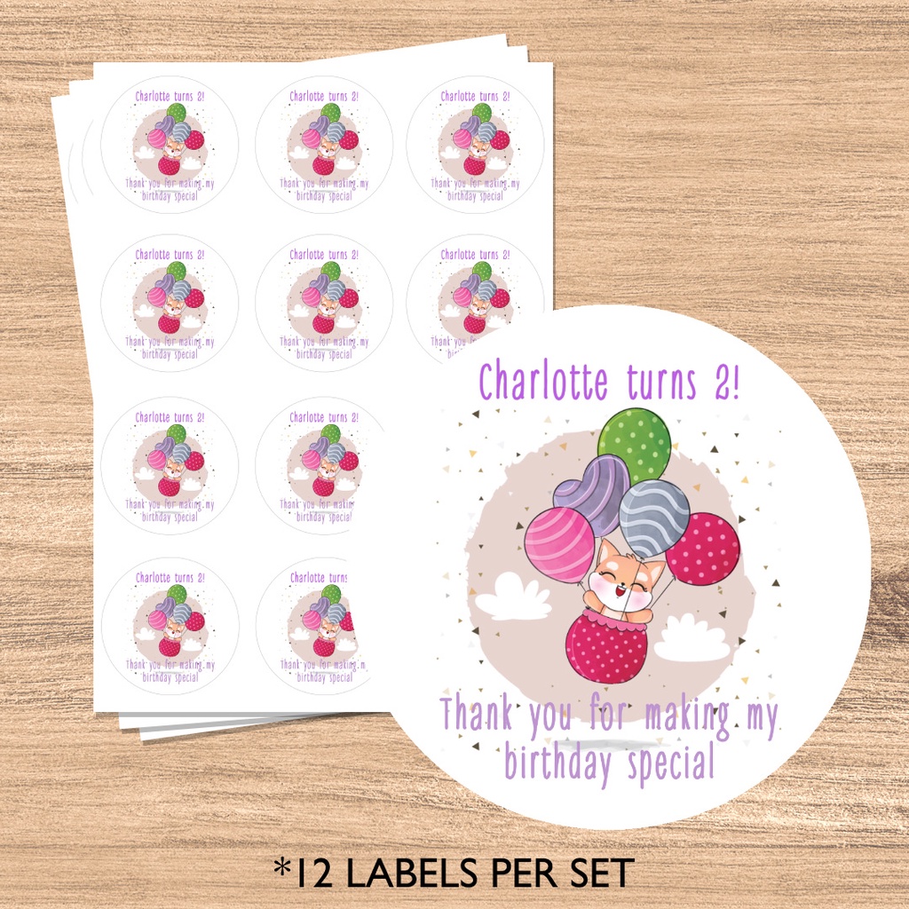 Personalised Birthday Sticker Labels Party Favor Labels Goodie Bag ...