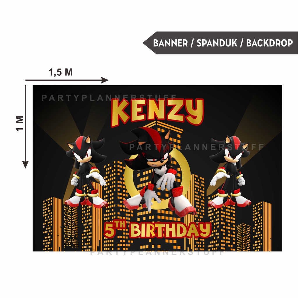 Shadow sonic theme birthday Banner / sonic shadow the hedgehog theme ...