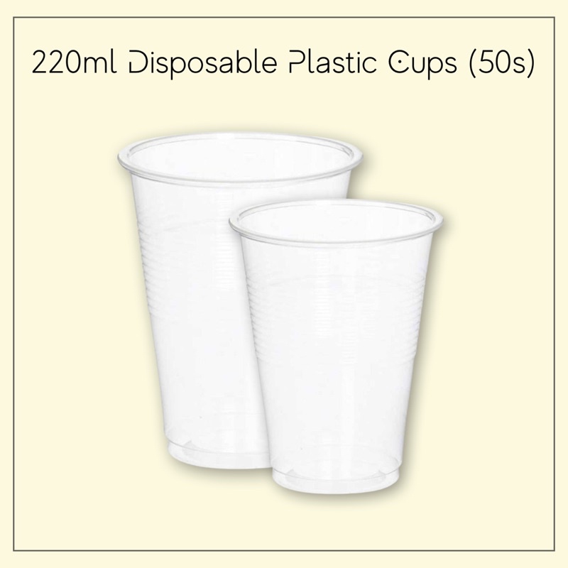 220ml Disposable Plastic Cups (50s) | Shopee Singapore