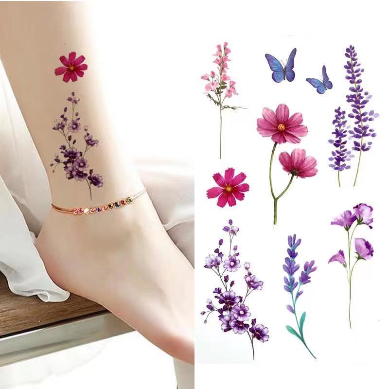 Temporary Tattoo Stickers Waterproof Lasting Female Clavicle Ankle (1 ...