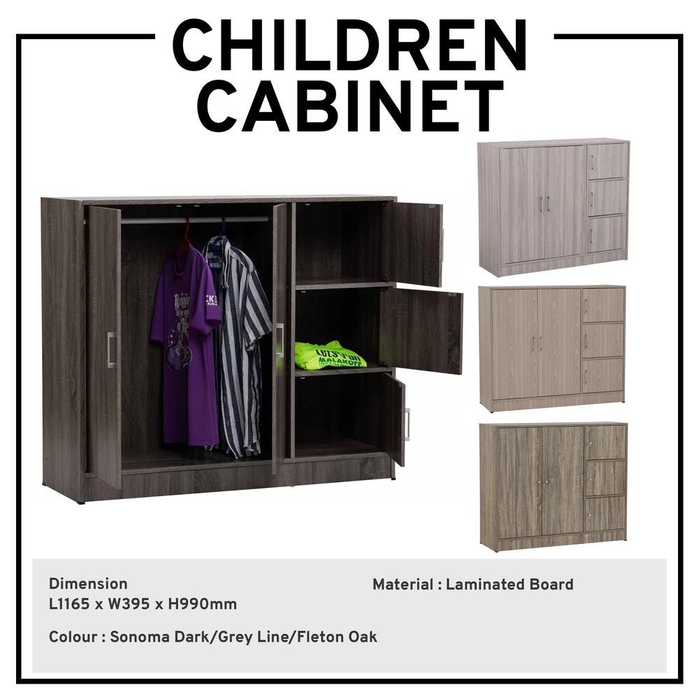 Children Cabinet Wardrobe Organizer Low Cabinet Storage Cabinet 4ft ...