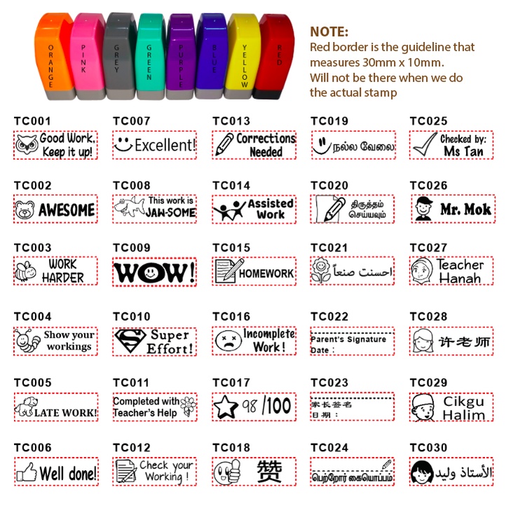 Customized /Personalised Pre-Inked Rubber Stamp Teacher Parent Name ...