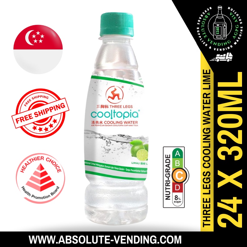 THREE LEGS Cooling Water Lime 320ML X 24 (BOTTLE) | Shopee Singapore