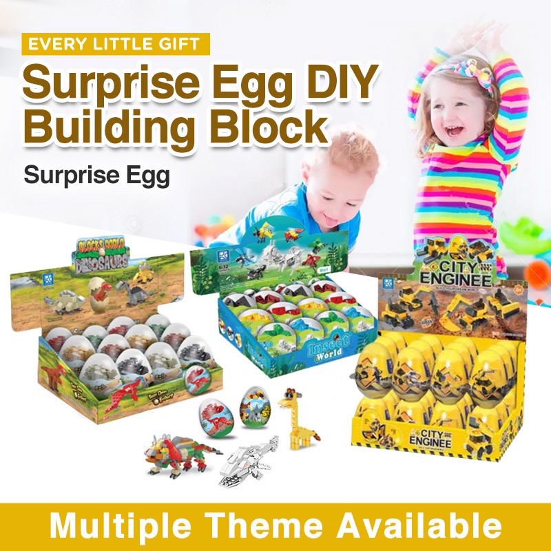 Building Block Egg Surprise Party Goodie Bag Dinosaur Car Animal Sea ...