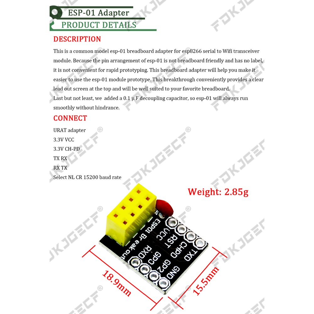 ESP-01 Upgraded version ESP-01S ESP8266 serial WIFI model Authenticity ...