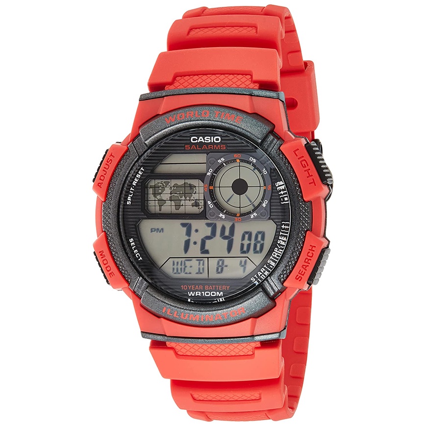 Casio Men's AE-1000W-4AVDF Red Digital Resin Strap Watch | Shopee Singapore