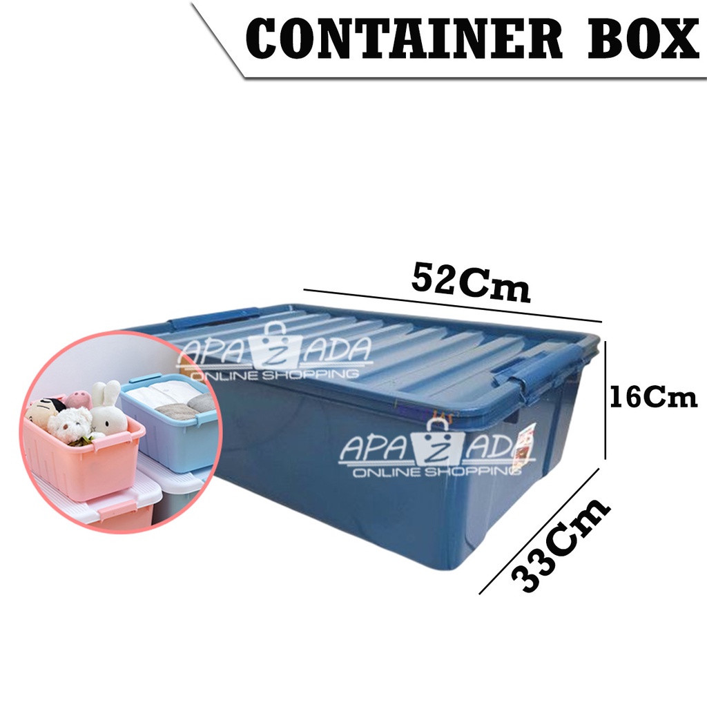 MERAH Apazada - Red 50L Wheel Large Storage BOX/GOJEK Special Plastic ...