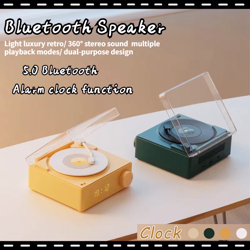 Wireless Clock Speaker Multimode Music Player Vintage Clock Portable ...