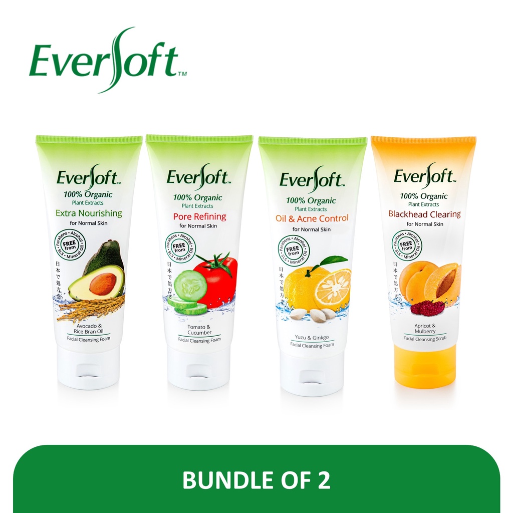 [Bundle of 2] EVERSOFT Organic Facial Cleanser 100g x2 | Shopee Singapore