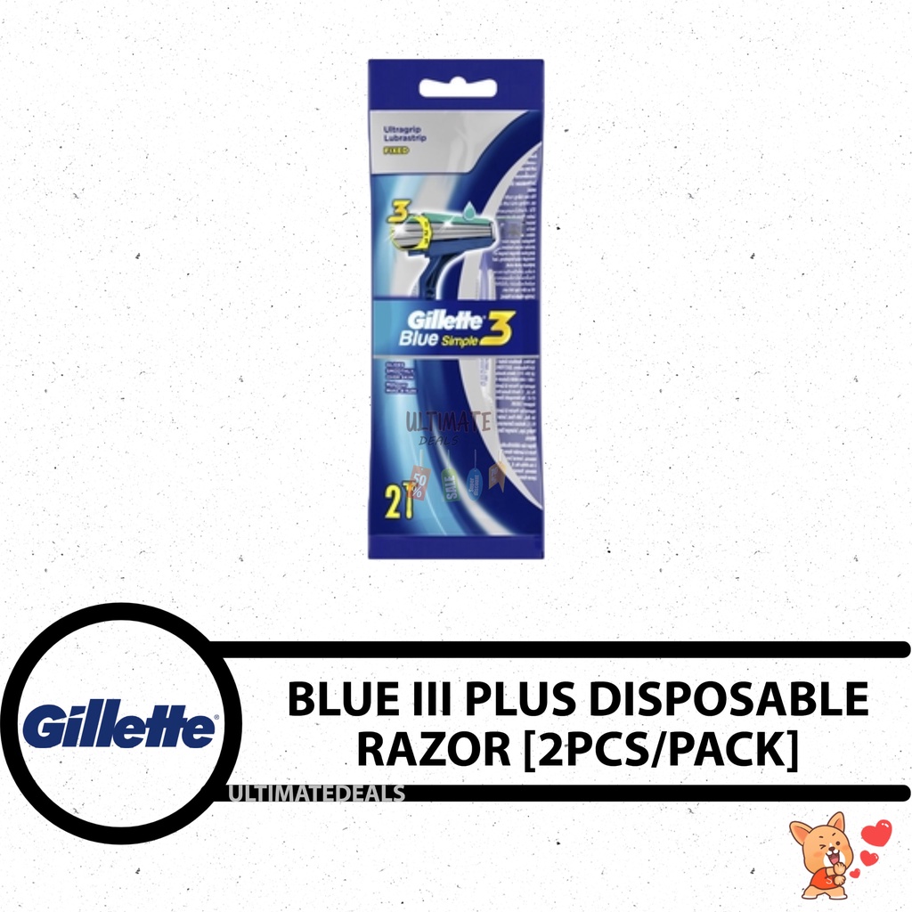 GILLETTE BLUE 3 Simple Men's Disposable Razor/Shaver Sets 2PC/PACK ...