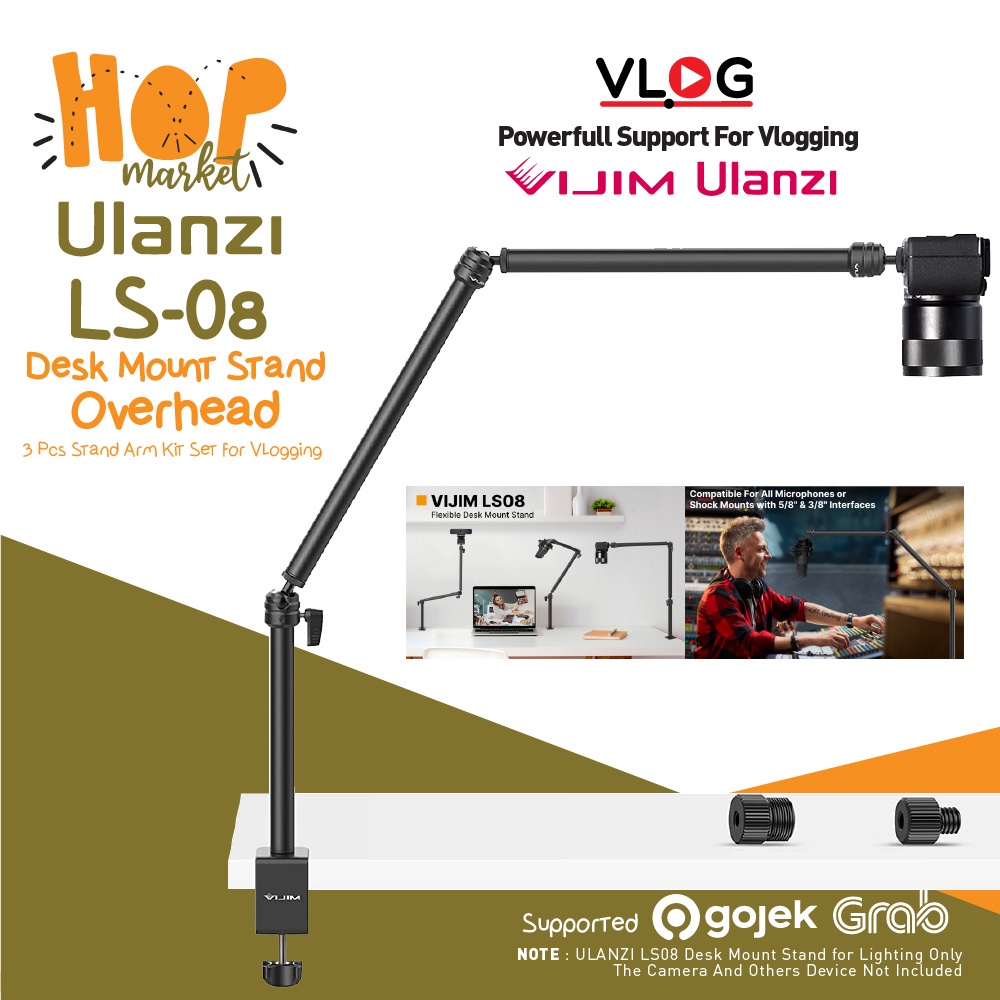 ULANZI VIJIM LS08 Desk Mount with 2-Stage Arm Overhead Stand for Tripod ...