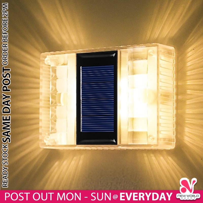 AUTO ON OFF 》Night Sensor Up Down 6 LED Solar Light Waterproof Outdoor ...