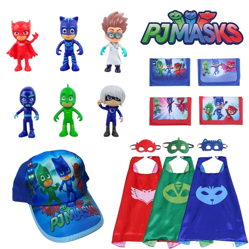 [SG] PJ Masks 6pcs Figurings Cake Topper/Wallet/Mask&Cape/Cap | Shopee ...