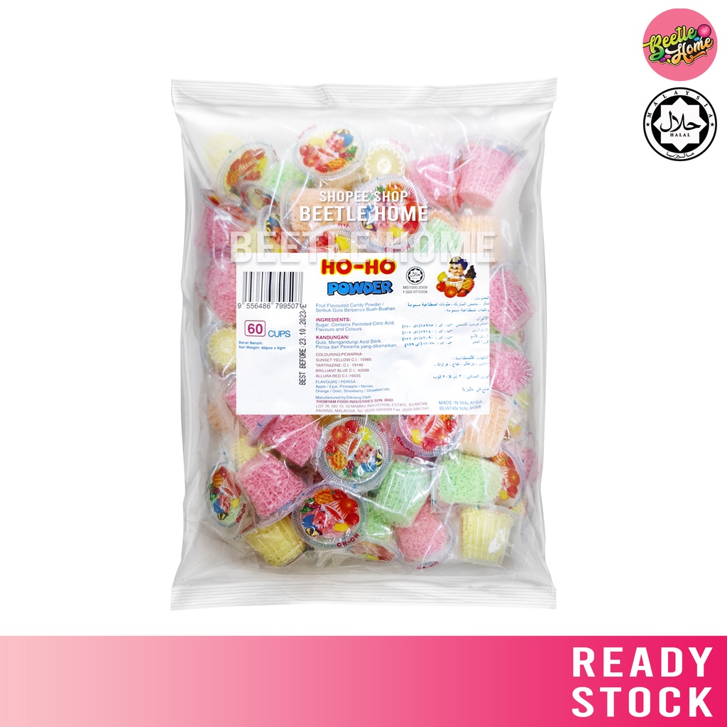 Ho Ho Mini Cup Candy Powder 6g x 60 Cups Halal Oldtime Snack Gula-gula ...