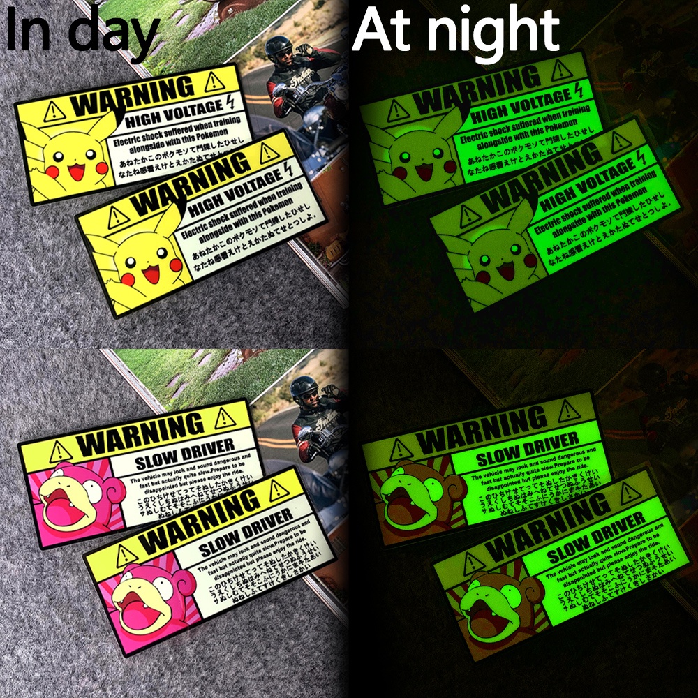 Pikachu Reflective Car Sticker Pokémon Emblem Stickers Psyduck Gengar ...