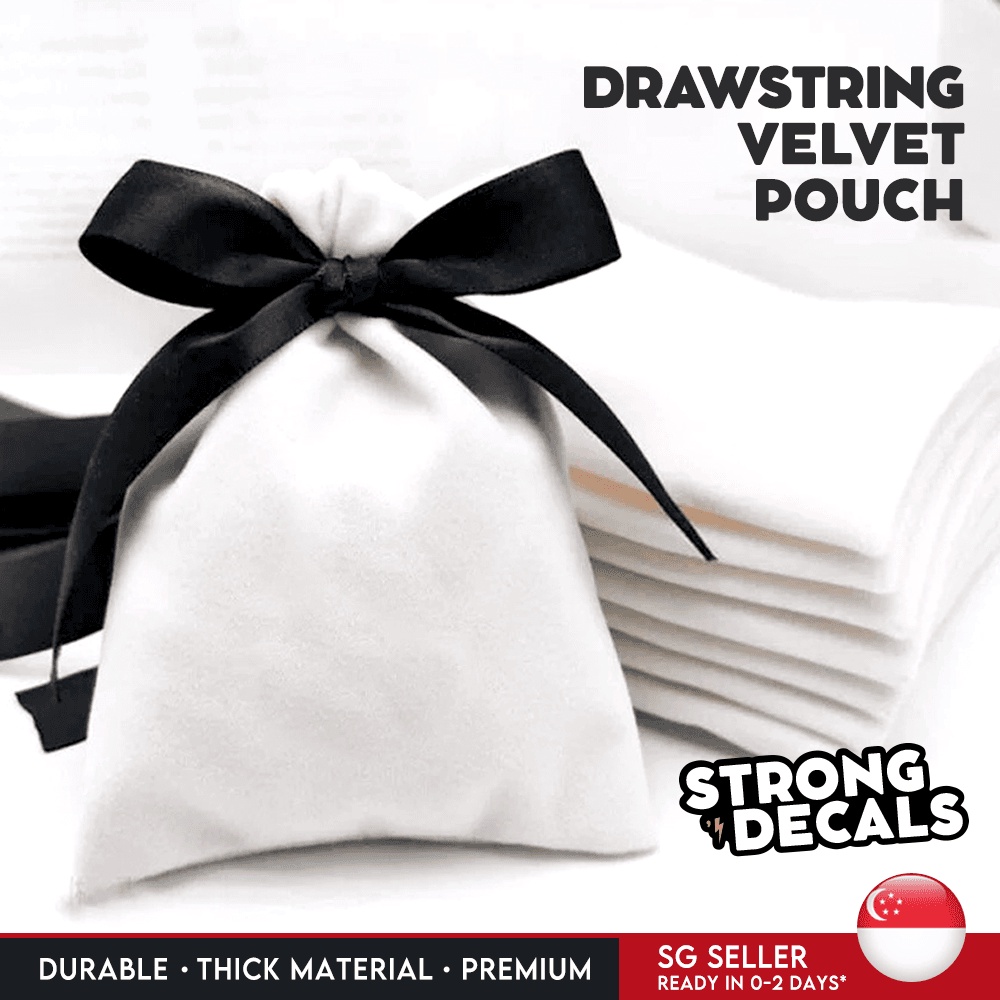 [SG Seller] Drawstring Ribbon Pouch Velvet Jewellery Bag (1pc) | Shopee ...