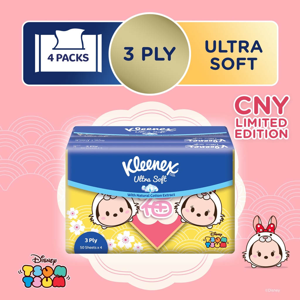 Kleenex 3 Ply Facial Tissues Soft Pack CNY Limited Edition | Shopee ...