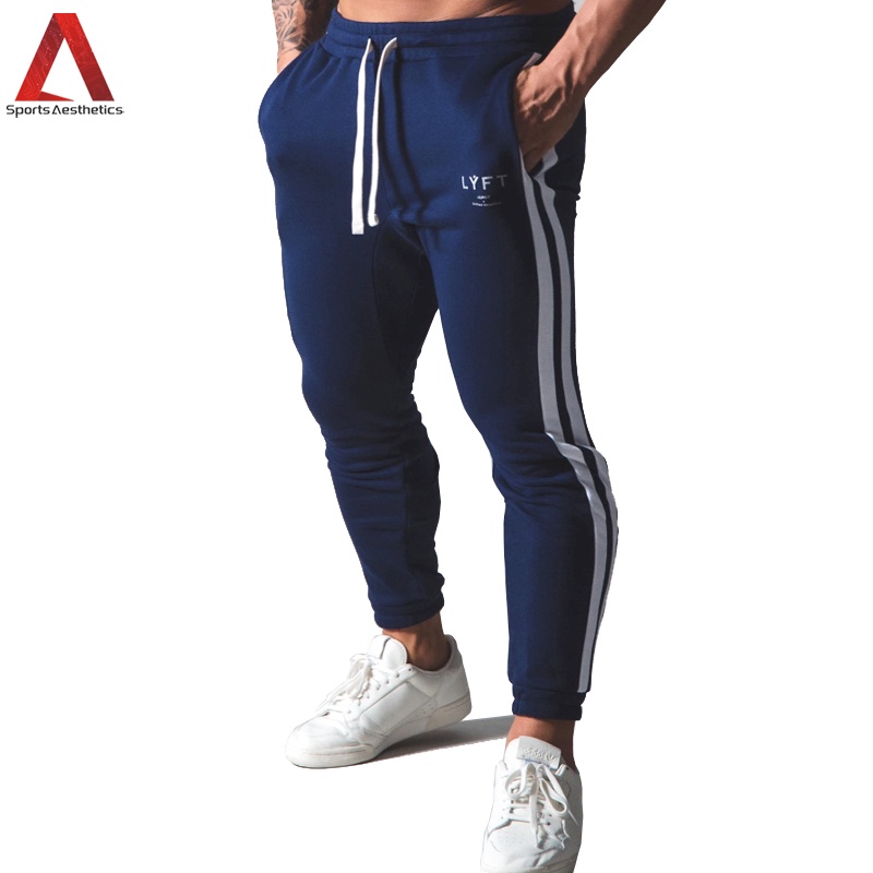 LYFT Men Sports Fitness Jogging Trousers Cotton Striped Casual Running ...