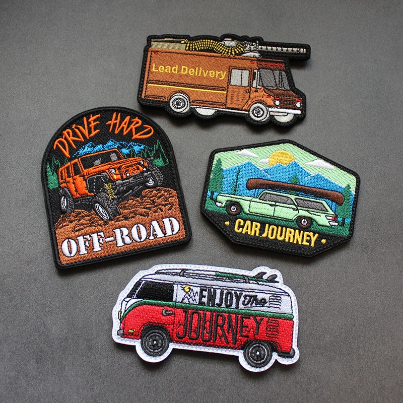 Exquisite Fully Embroidered Velcro Patch Station Car Theme Armband Off ...