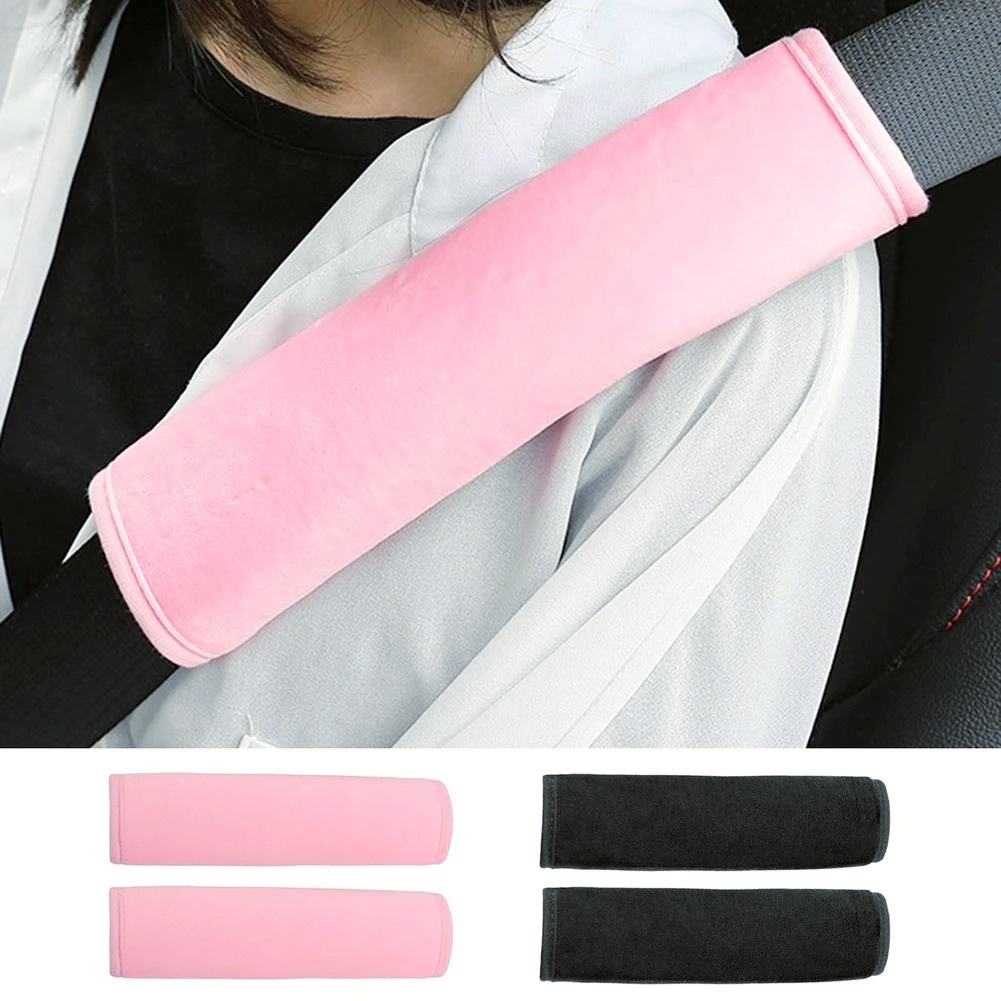 2Pcs Premium Car Belt Protector Cushion Universal Velvet Car Seat Belt ...