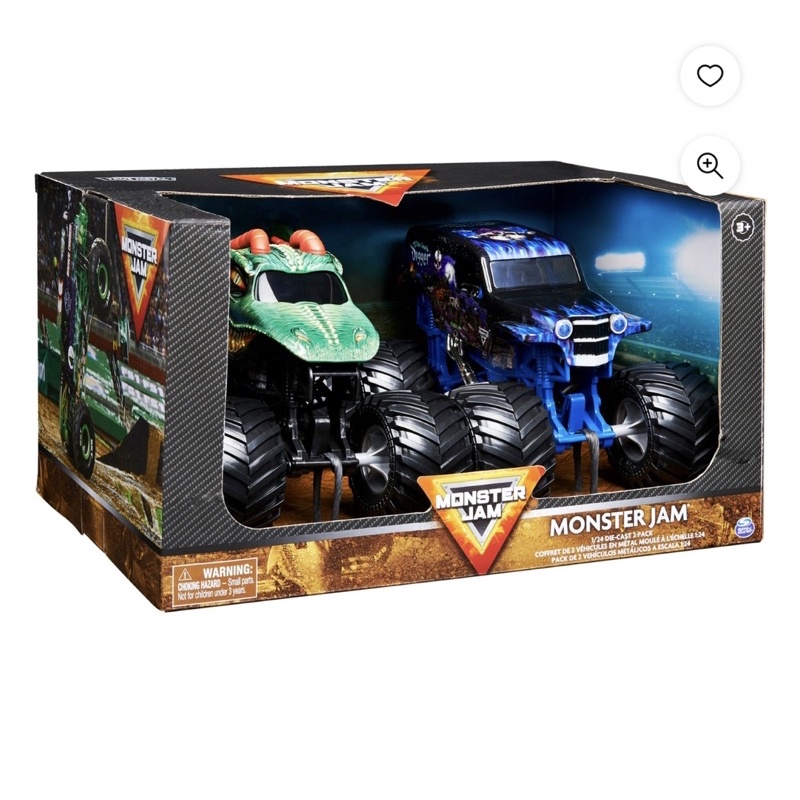 Monster Jam 2-pack 1:24 Diecast Earth Shaker, Dragon, Son UVA Digger ...