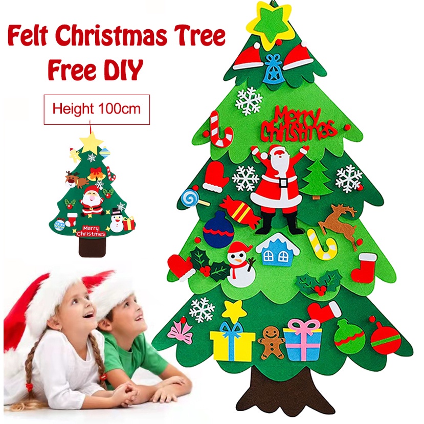 EmmAmy DIY Felt Christmas Tree Environment-friendly Safe Felt Christmas ...