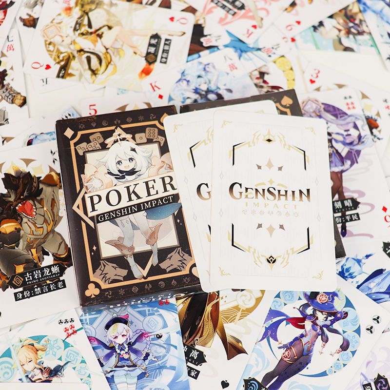 Genshin impact 3in1 Poker card laser flash Honkai 3 Multifunctional ...