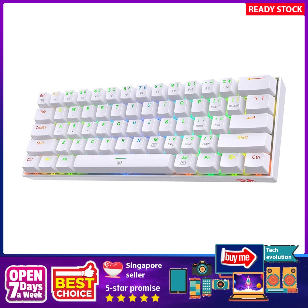 [sgstock] Redragon K630 Dragonborn 60% Wired RGB Gaming Keyboard, 61 ...