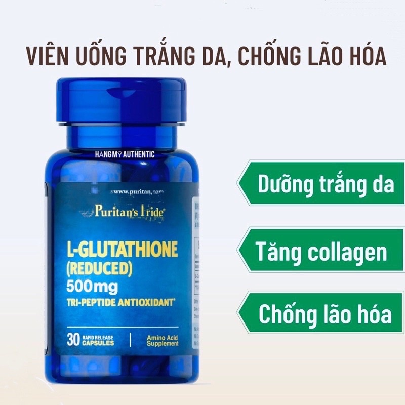 Puritan's Pride anti-aging L-Glutathione skin whitening pills 500mg 30 ...
