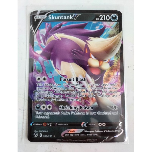 Pokemon Skuntank V silver tempest card | Shopee Singapore