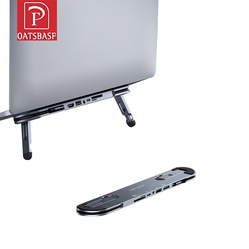 OATSBASF USB HUB 3.0 Docking Station Laptop Stand For Computer 100W PD ...