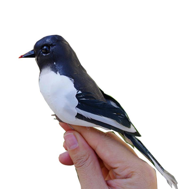 Artificial Magpie with Feet Handmade Foam Feather Bird Home Decoration ...