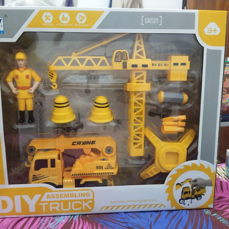 Diy diecast Construction Car Toy crane Heavy Equipment set | Shopee ...