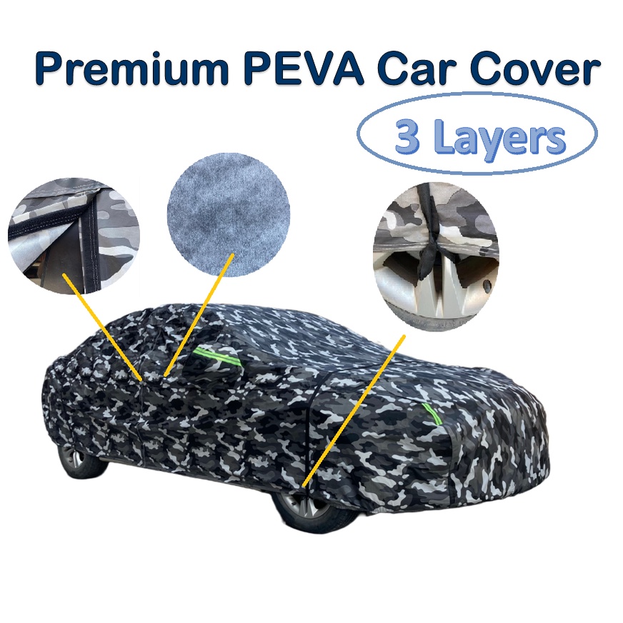 【DARK CLOUD】【Premium PEVA Fabric 3 Layers : Black Grey Camouflage | Car ...