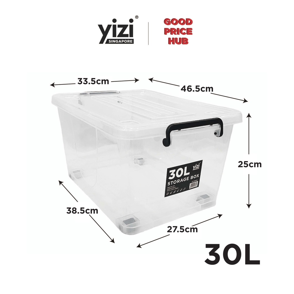 YIZI Transparent Stackable Storage Box with Wheels [ 5L to 70L ...