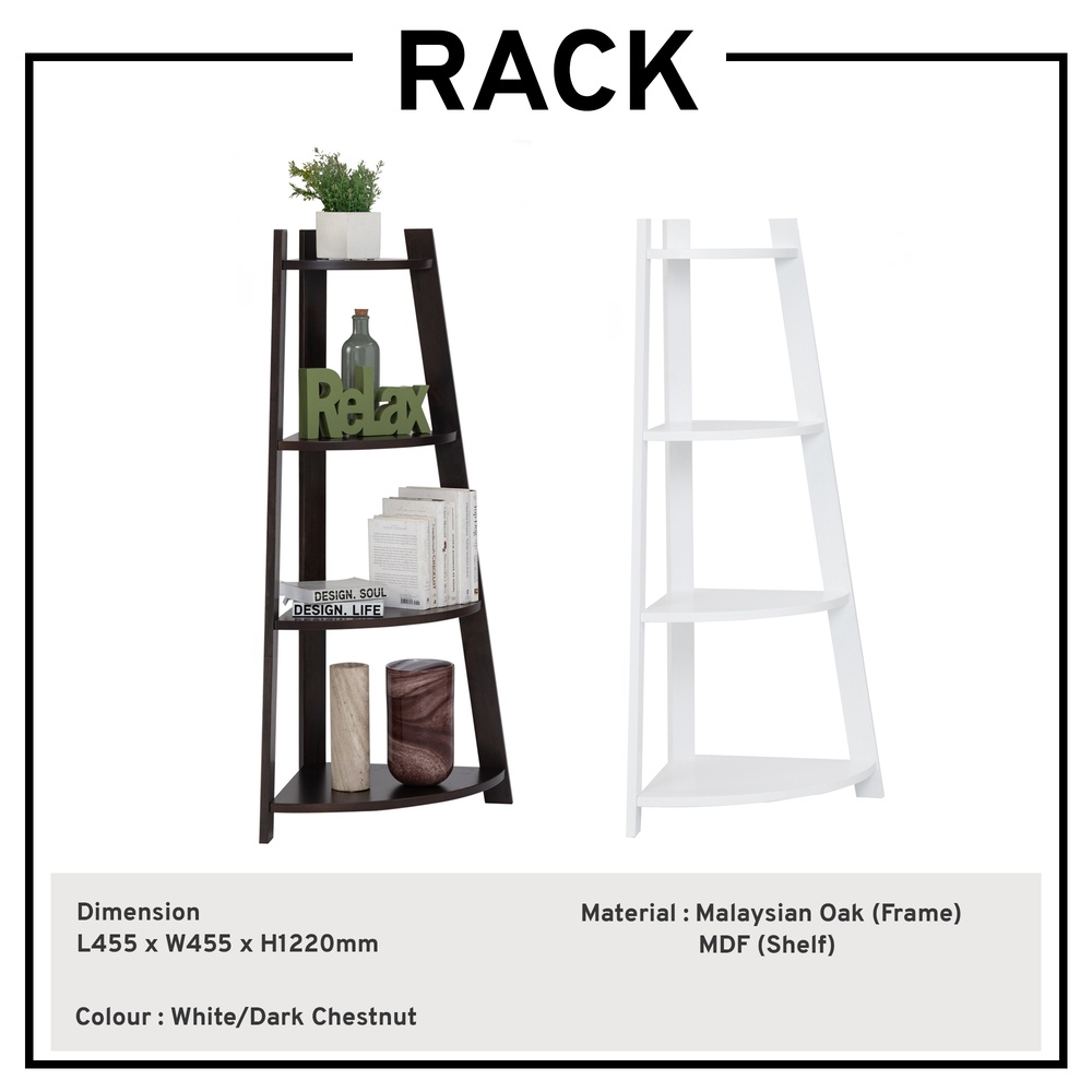Corner Rack Open Shelf Bookshelf Multi Use Rack Display Shelf Multi ...