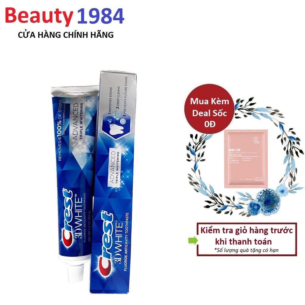 Crest 3D White Advanced Triple Whitening Toothpaste (158g) | Shopee Singapore