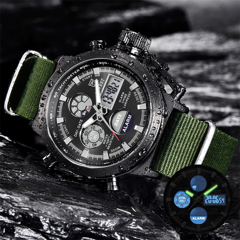 DIVEST Brand Men's Watches Fashion Male Military Luminous Dual Display ...