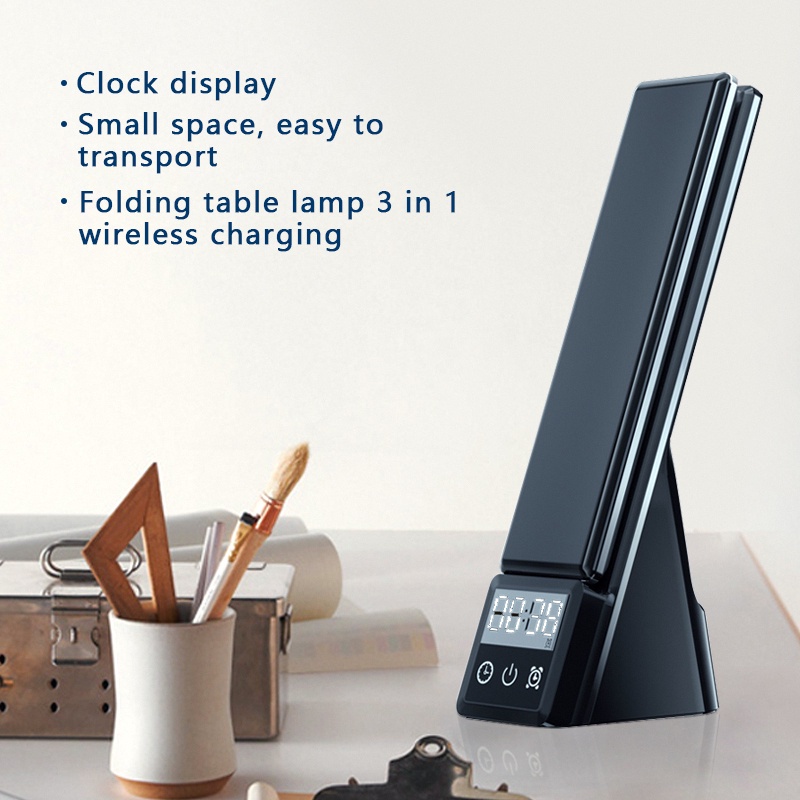 Desk Lighting, LED Portable Fold Desk Table Lamp with Wireless Charger ...