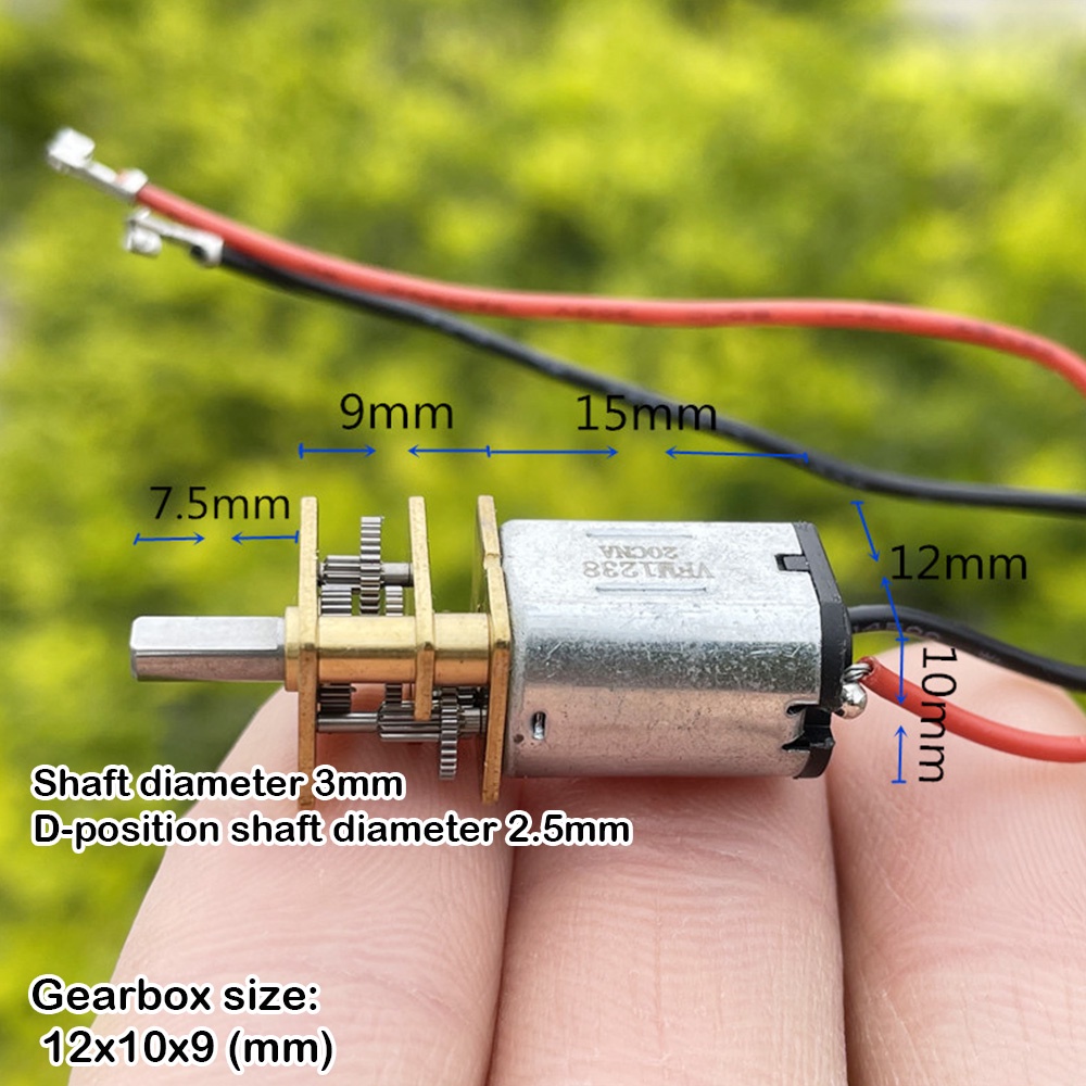 Micro GA12-N20 Gear Motor DC 3V 6V 55RPM Slow Speed High Torque mini ...