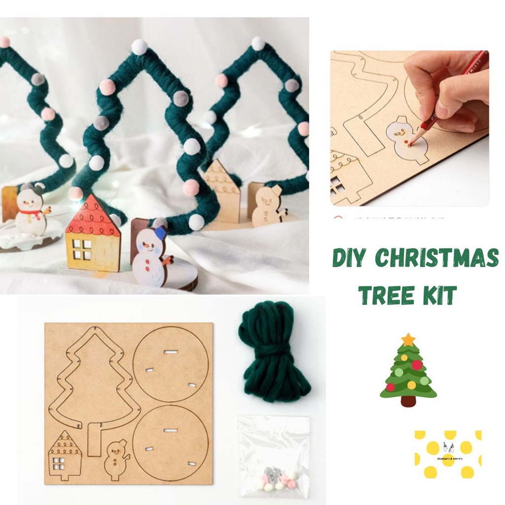 [SG Seller] Kids DIY wool Christmas tree craft kit x'mas decoration ...