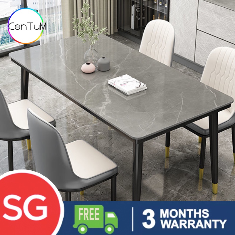 Nello Slate Wood Top Dining Table Modern Design Table Desk Black Gold ...