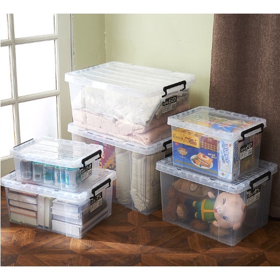 Heavy Duty Stackable Transparent Storage Box Large | Shopee Singapore