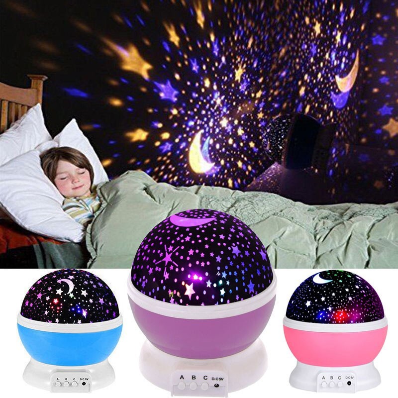 4 LED + HD Projector Romantic Galaxy Starry Night Light Color Changing ...