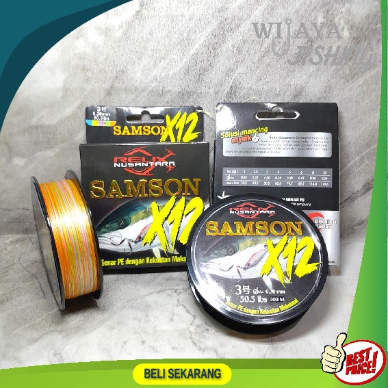Pe SAMSON X12 500M Yarn Braided by Relix Nusantara Fishing Line ...